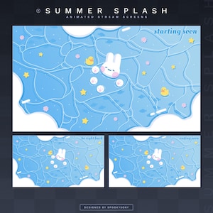 Summer Splash Animated Stream Screen | Stream Scene | Blue Summer ...