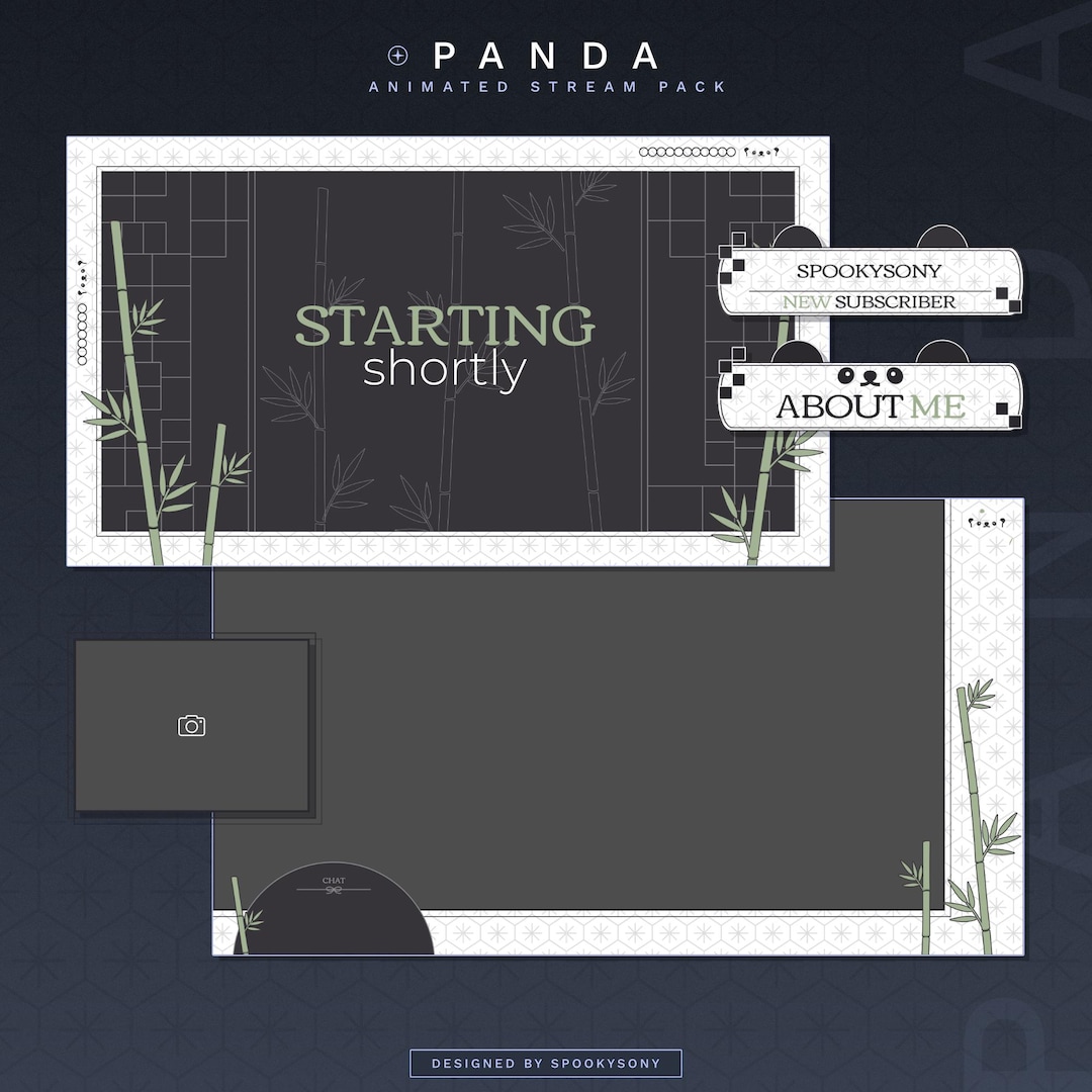 Panda Animated Stream Package | Gaming Chatting Overlays | Twitch ...