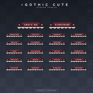 Gothic Cute Animated Stream Package | Gaming Chatting Overlays | Twitch Panels | Animated Alerts ...