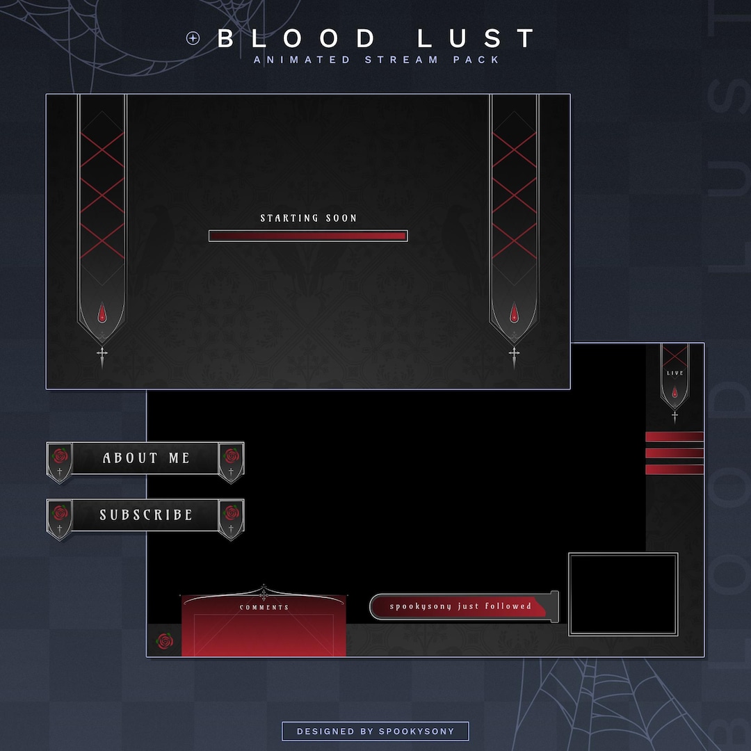 Blood Lust Animated Stream Package | Gaming Chatting Overlays | Twitch ...