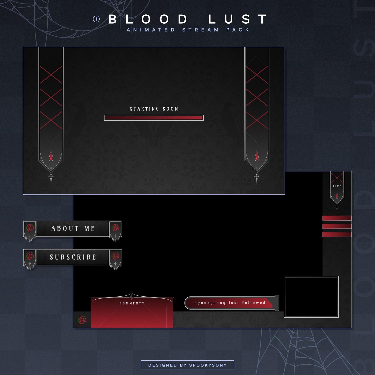 Blood Lust Animated Stream Package | Gaming Chatting Overlays | Twitch ...
