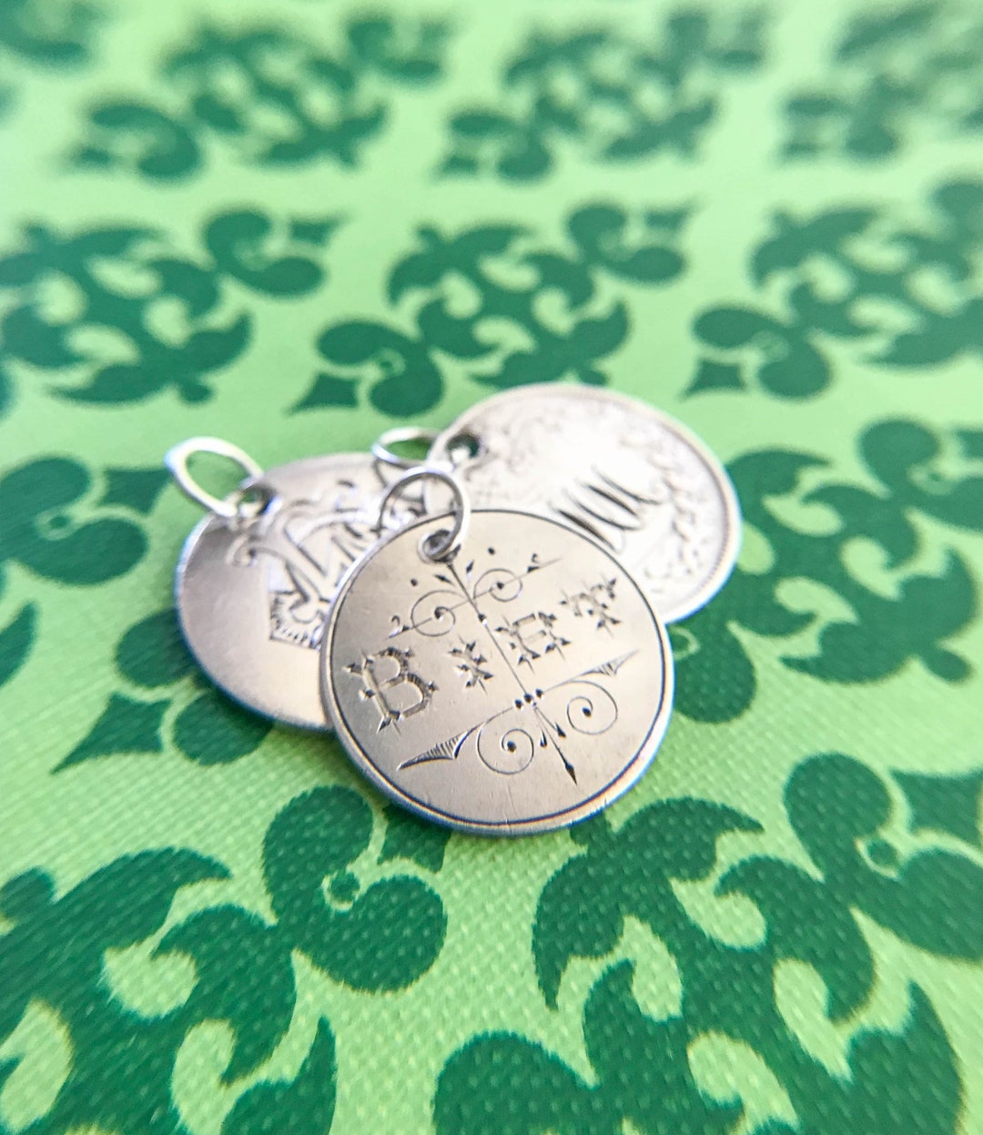 1800s English Love Token Engraved Birt Coin Antique Silver Coin ...