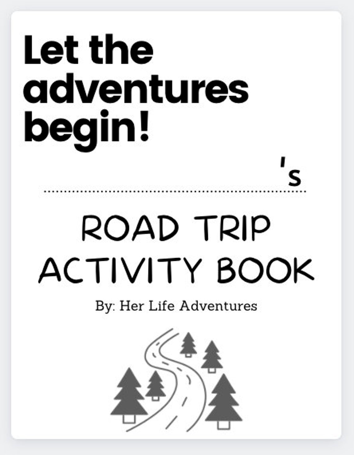 Printable Road Trip Activity Book Children Travel | Etsy