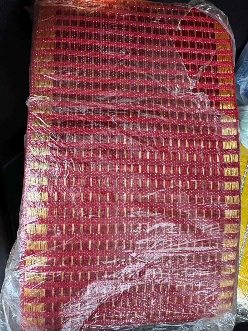 Aso Oke Full Sowing Material Bunch Burgundy/ Burgendy Gold Combo. - Etsy