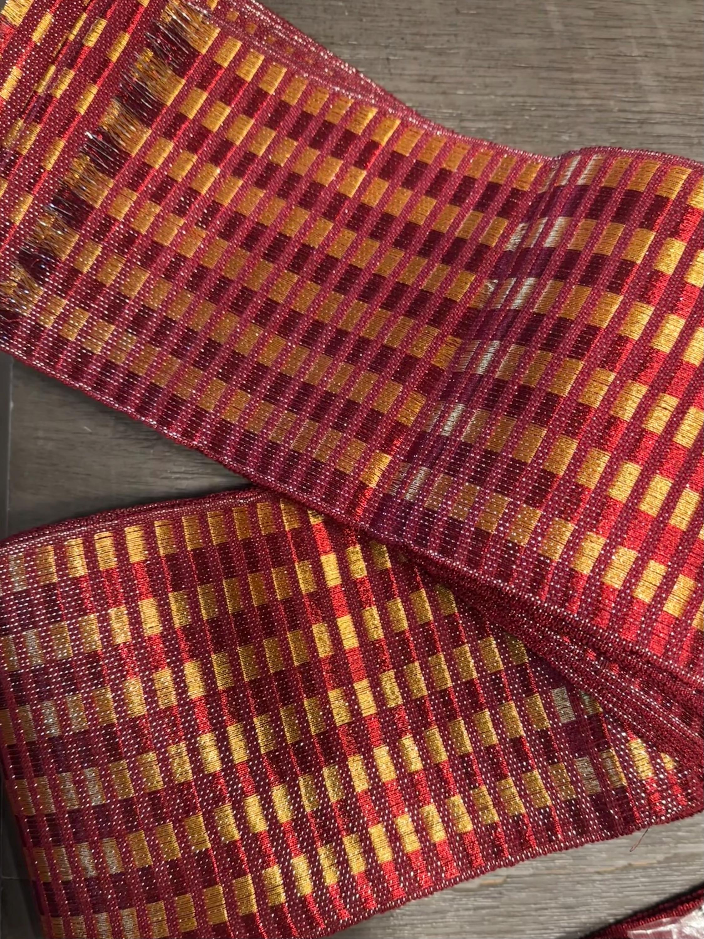 Aso Oke Full Sowing Material Bunch Burgundy/ Burgendy Gold Combo. - Etsy