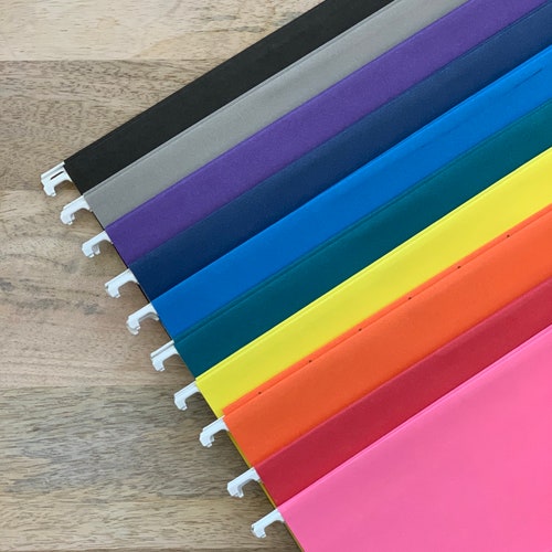 Rainbow Hanging Files Set of 10 With Tabs - Etsy