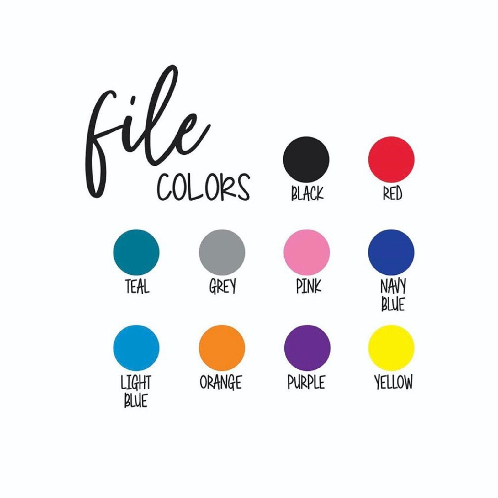 Rainbow Hanging Files Set of 10 With Tabs - Etsy