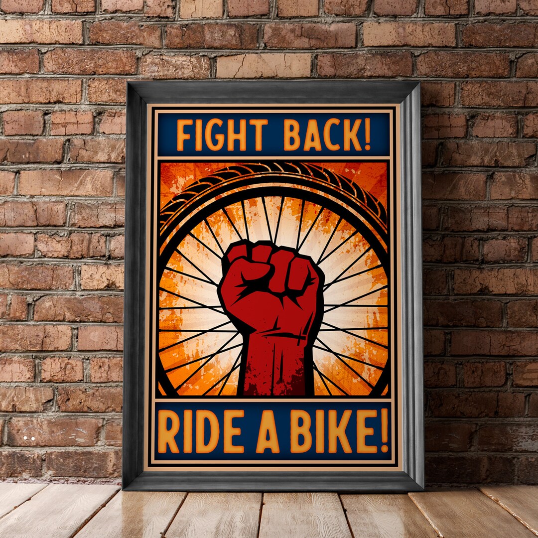 Retro Bike Poster | Vintage Cycling Print | Save the Planet | Ride a ...