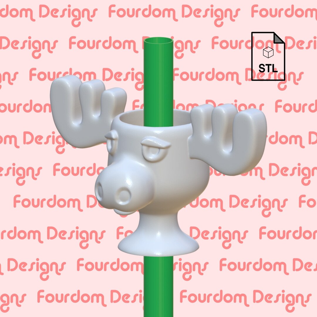 Moose Mug Straw Topper STL File for 3D Printing - Digital Download - Etsy