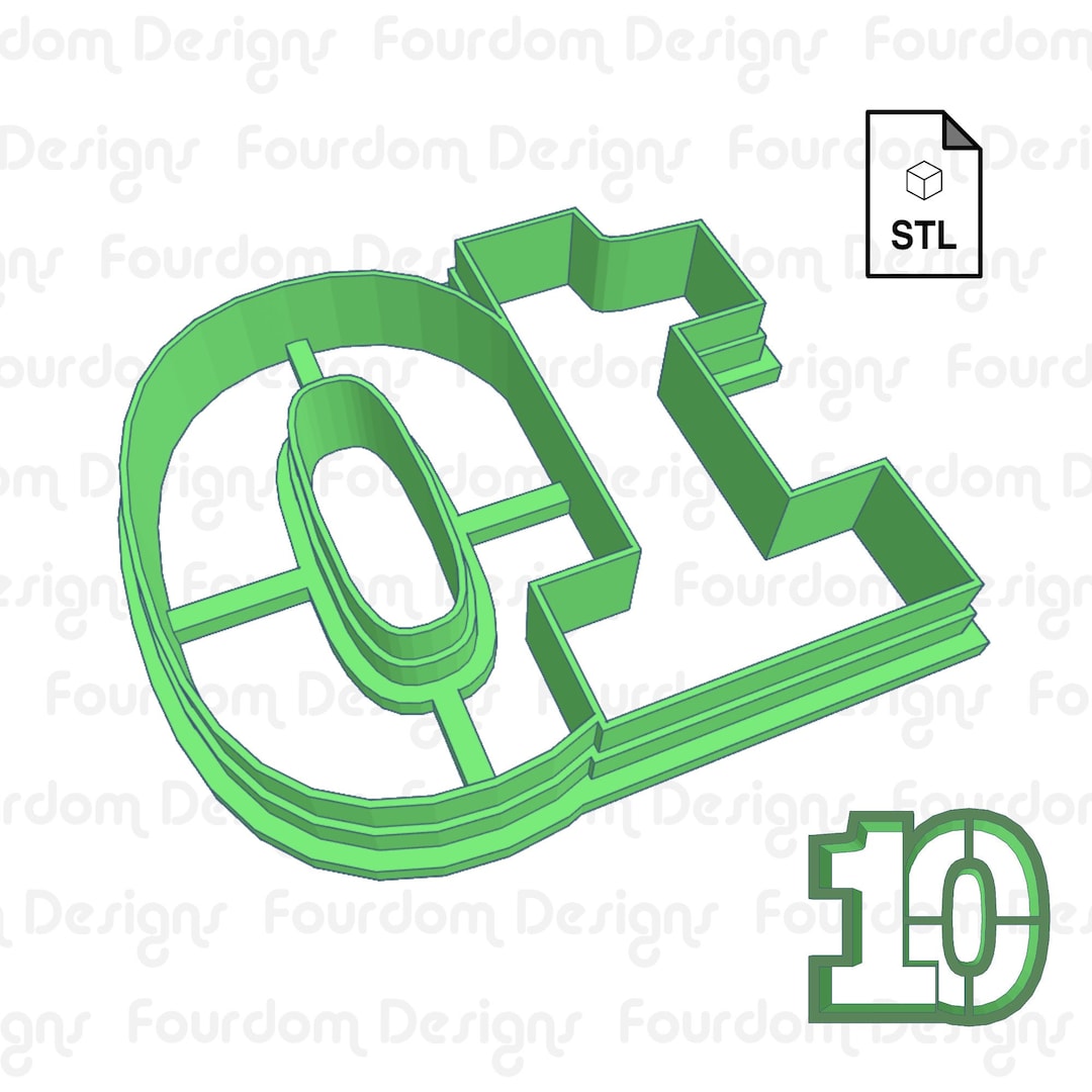 Number Ten Cookie Cutter STL File: 3D Print Model (digital Download) - Etsy