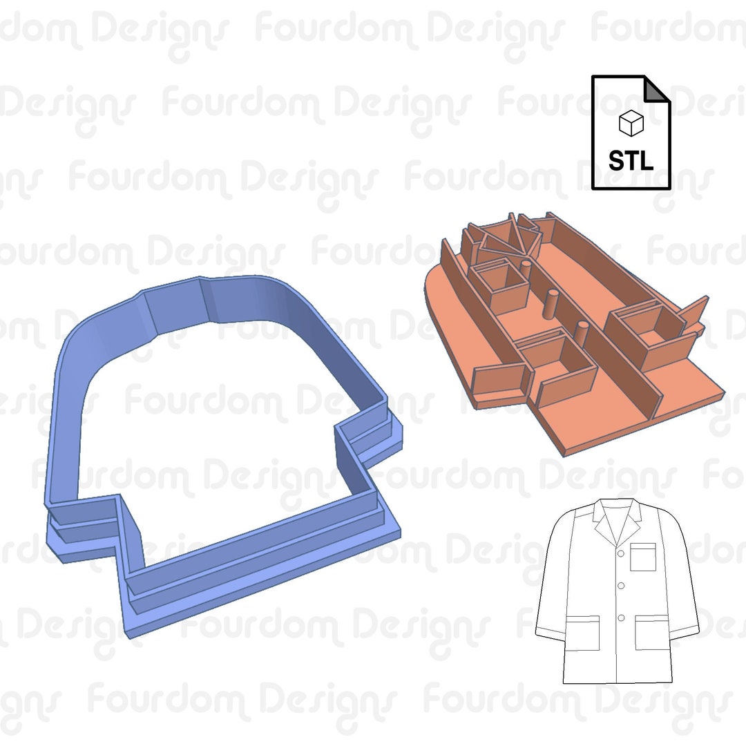 Lab Coat Cookie Cutter STL File: 3D Model (digital Download) - Etsy