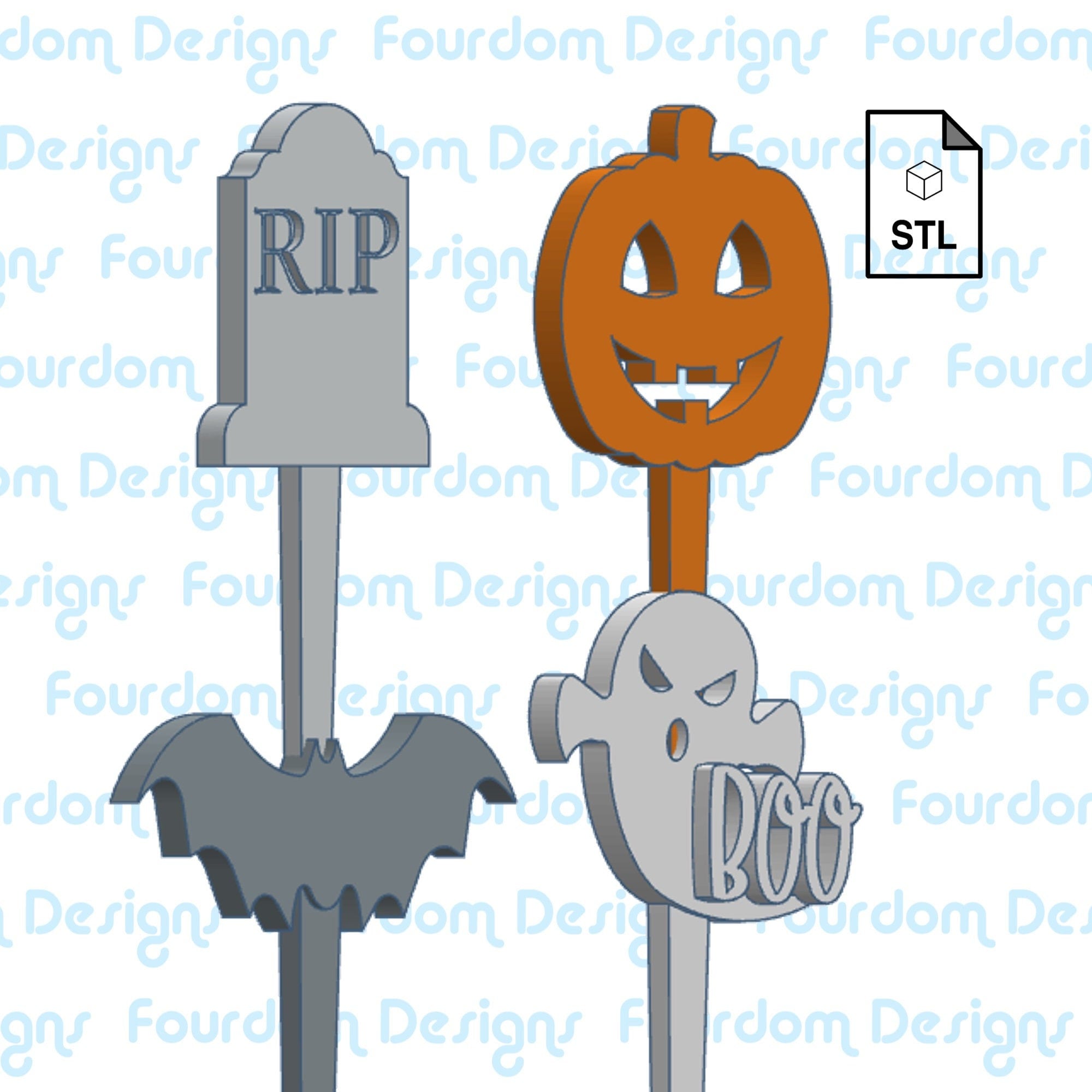 Halloween Cake Toppers STL File for 3D Printing Digital - Etsy