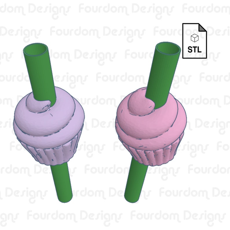 Cupcake Straw Topper Straw Buddy STL File for 3D Printing - Etsy