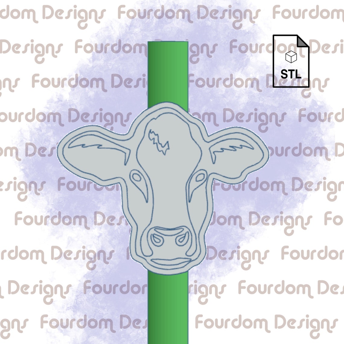 Cow Straw Topper STL File for 3D Printing Digital Download - Etsy