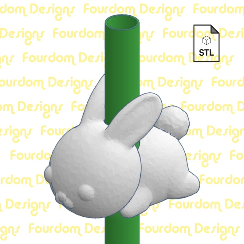 Bunny Straw Topper Straw Buddy STL File for 3D Printing | Etsy