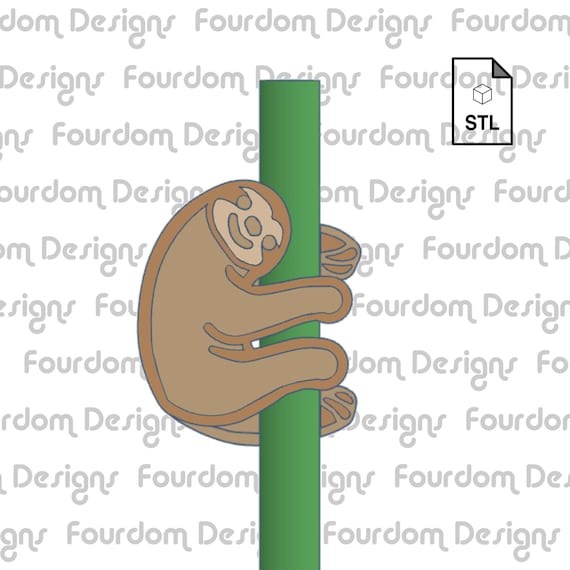 Sloth Straw Topper STL File for 3D Printing Digital Download | Etsy