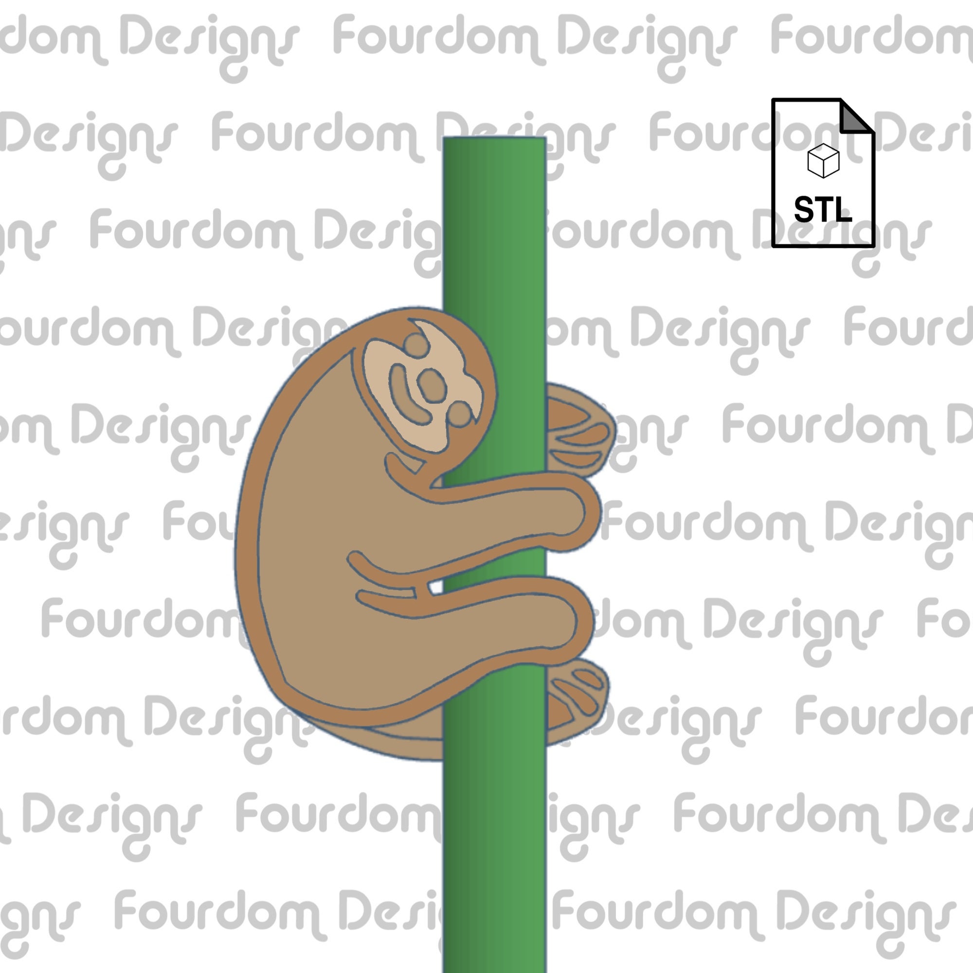 Sloth Straw Topper STL File for 3D Printing - Digital Download - Etsy
