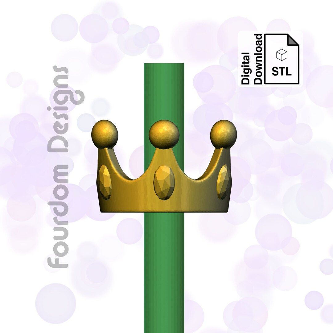 Crown Straw Topper STL File for 3D Printing - Digital Download - Etsy