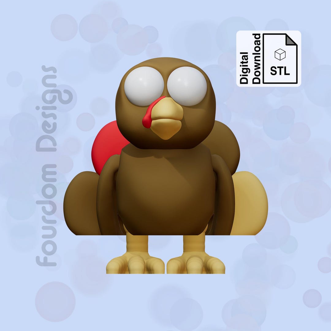 Turkey Flexi STL File: 3D Printing Articulating Wiggle Pet (digital ...