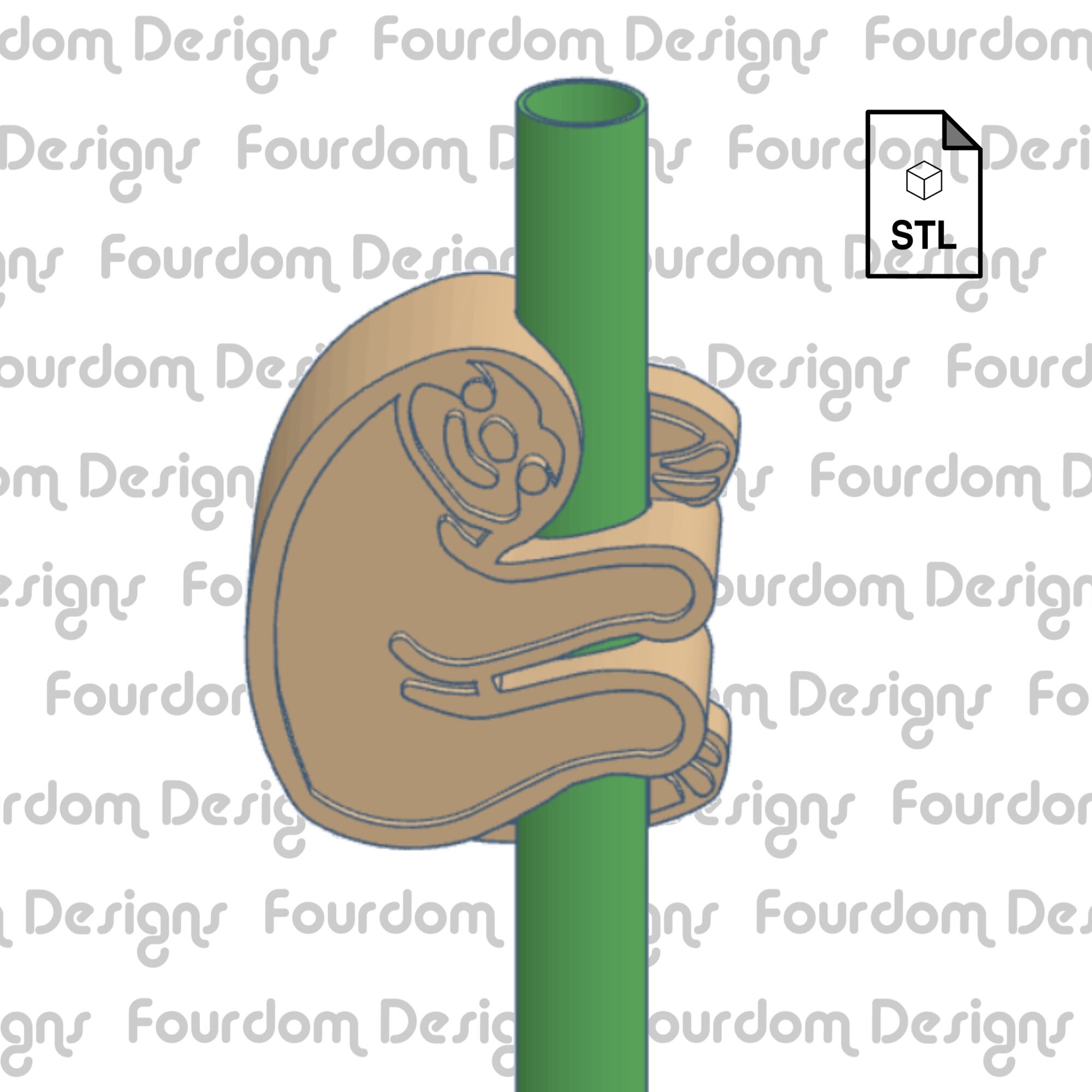 Sloth Straw Topper STL File for 3D Printing - Digital Download - Etsy