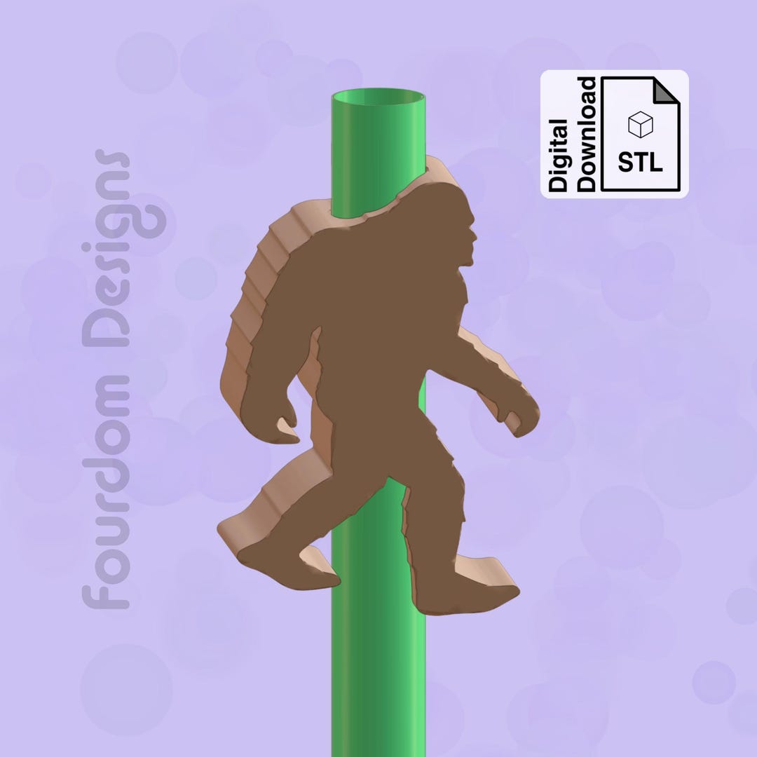 Big Foot Straw Topper STL File for 3D Printing - Digital Download. - Etsy