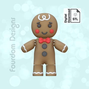 Gingerbread Man Flexi STL File for 3D Printing Flexi Print in Place ...