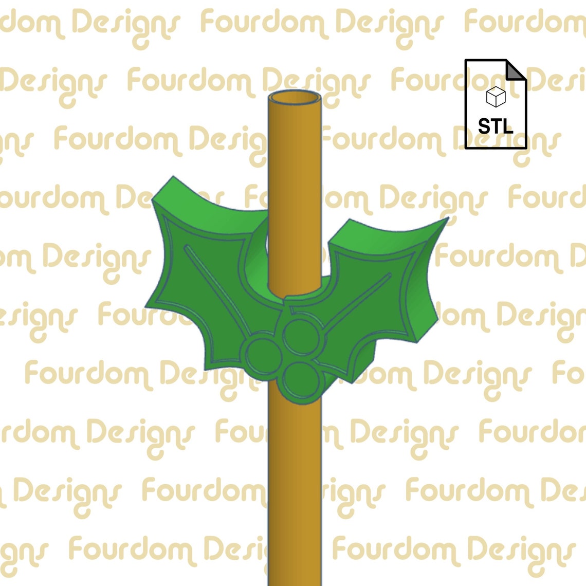Mistletoe Straw Topper STL File for 3D Printing Digital | Etsy
