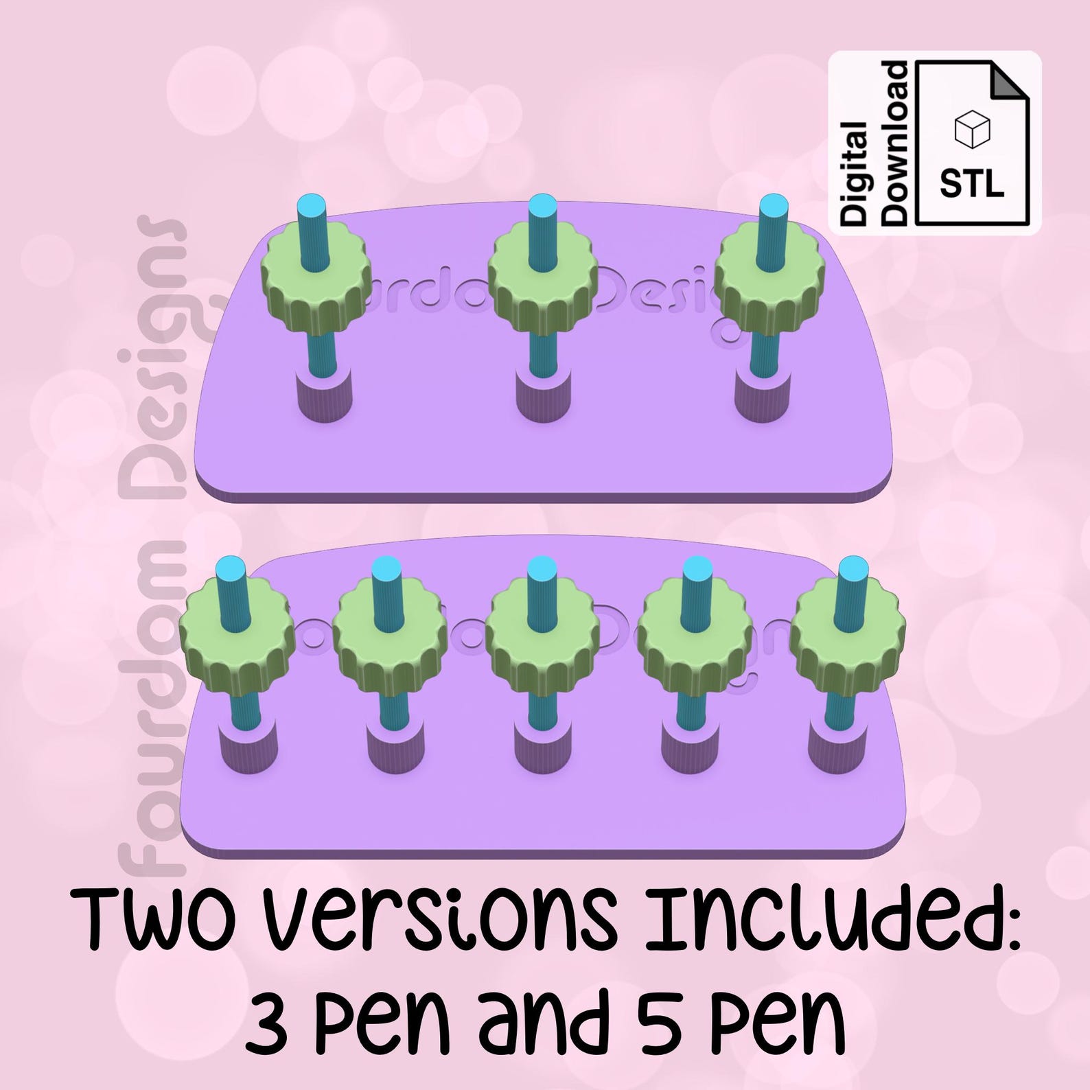 Rhinestone Bling Pen Stand STL File for 3D Printing - Digital Download ...