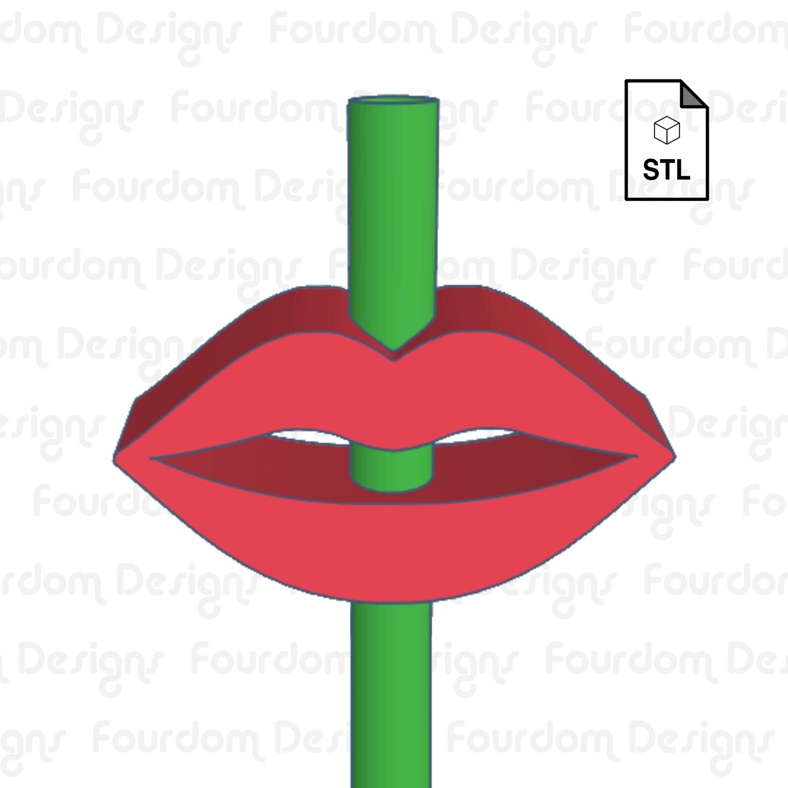 Lips Straw Topper Straw Buddy STL File for 3D Printing - Digital ...