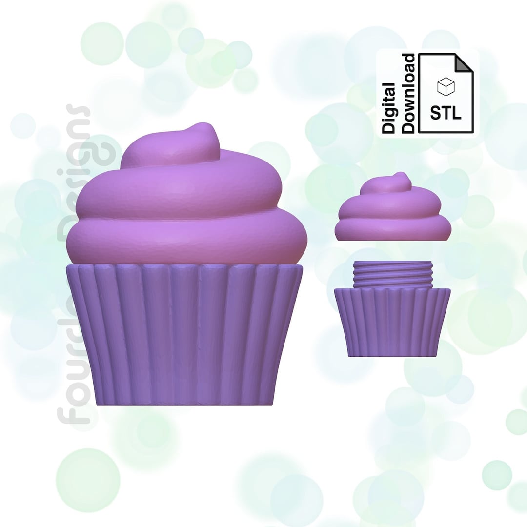 Cupcake Keychain Pill Box STL File: 3D Printing Digital Download - Etsy