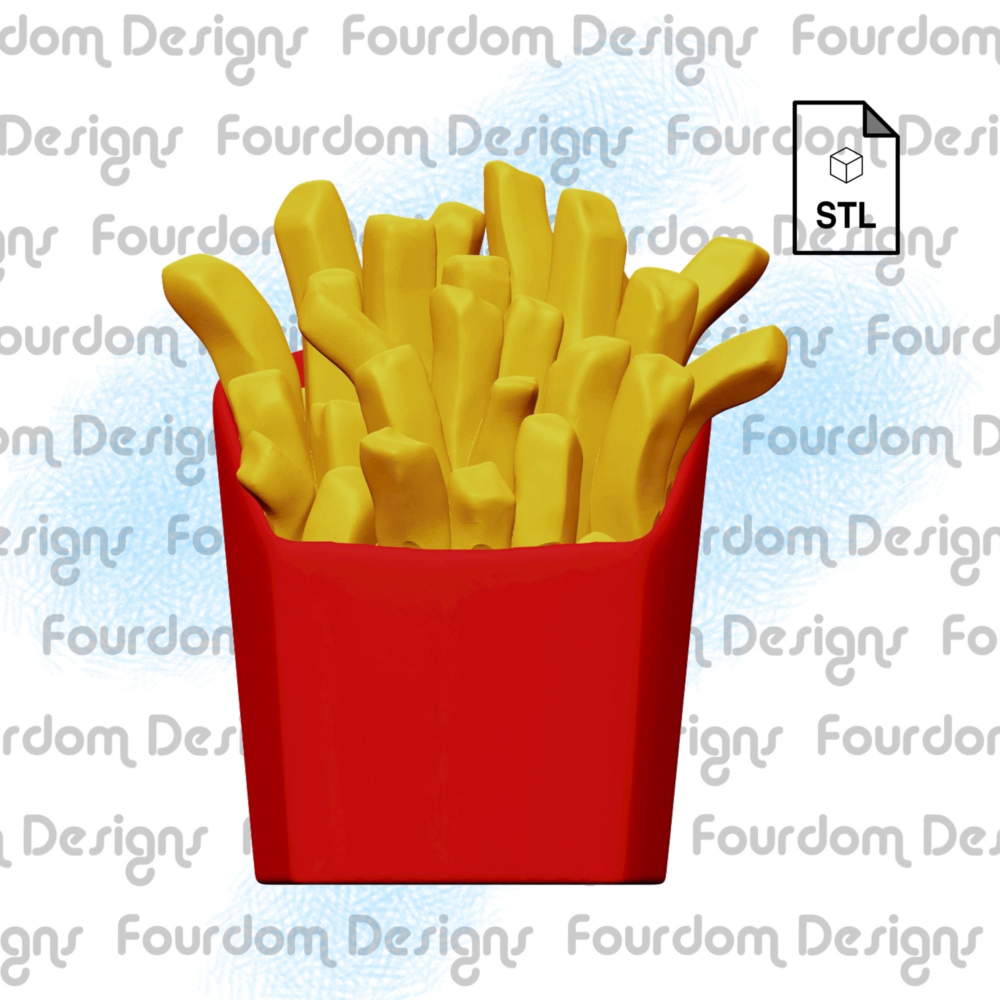 Fries Keychain STL File for 3D Printing Digital Download - Etsy