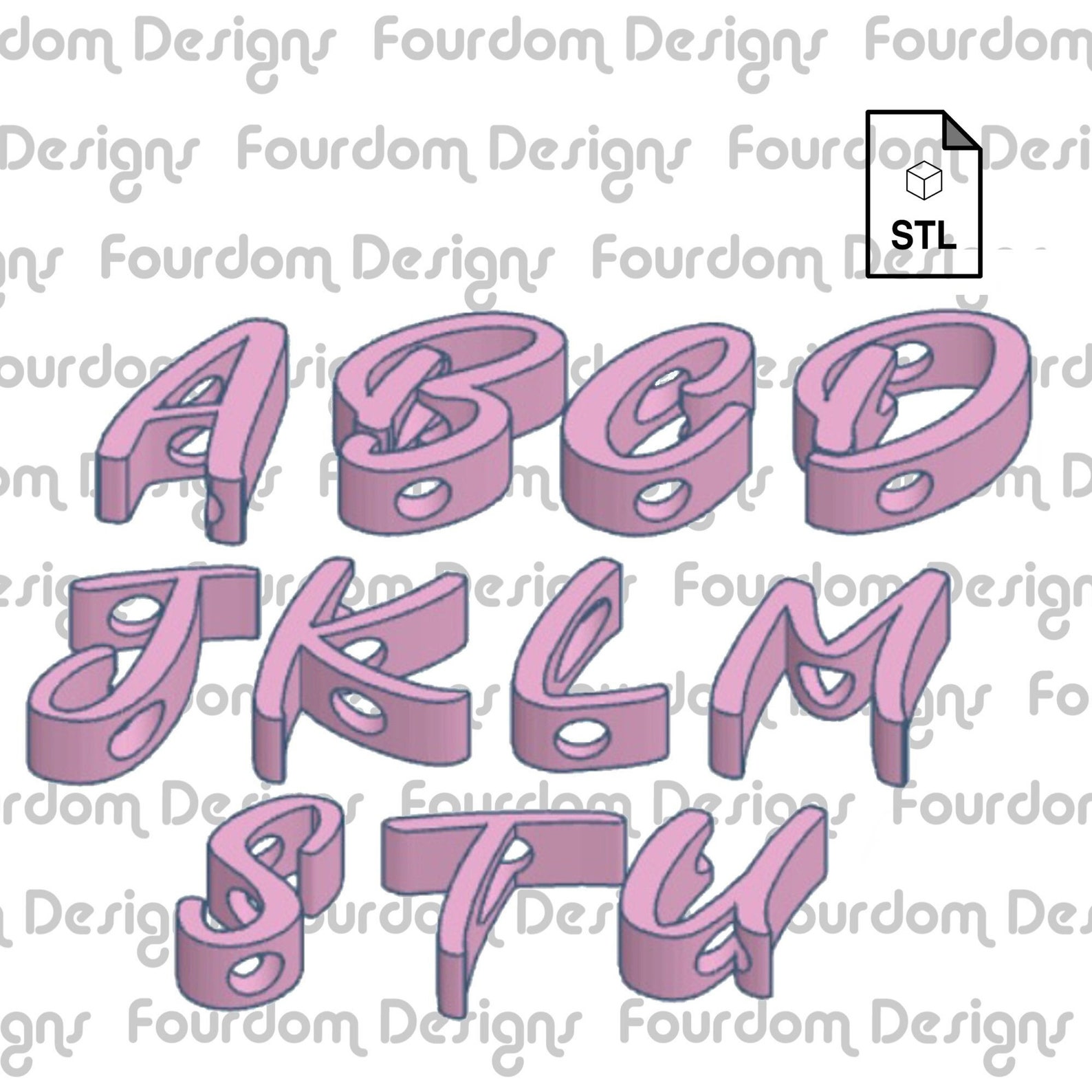 Alphabet Straw Toppers STL File for 3D Printing Digital - Etsy