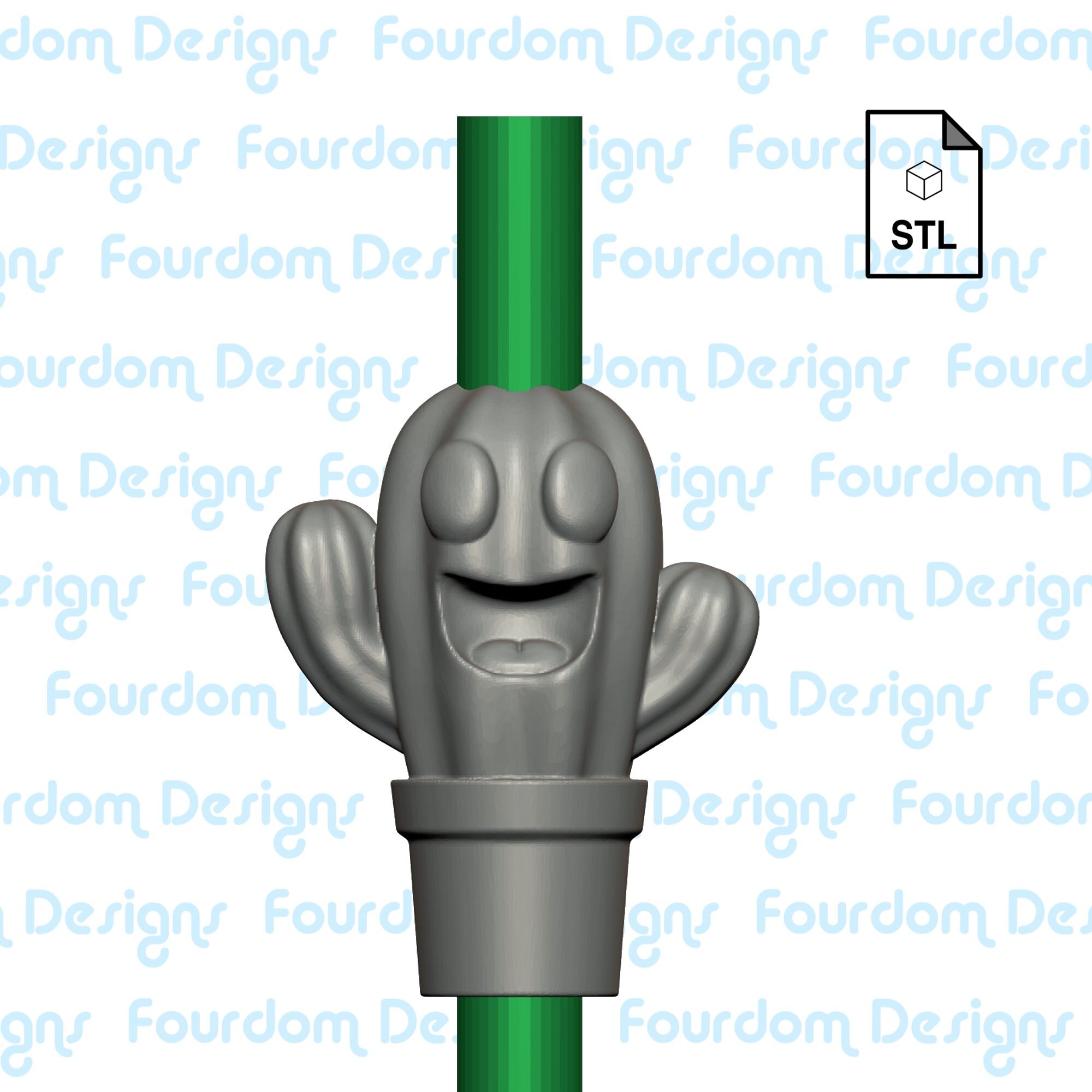 Cactus Kawaii Straw Topper STL File for 3D Printing Digital - Etsy