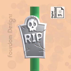 Gravestone Straw Topper STL File for 3D Printing - Digital Download - Etsy