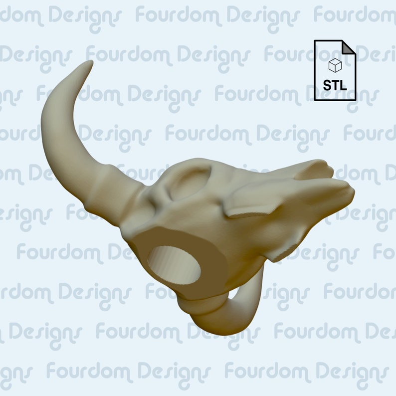 Longhorn Straw Topper STL File for 3D Printing - Digital Download ...