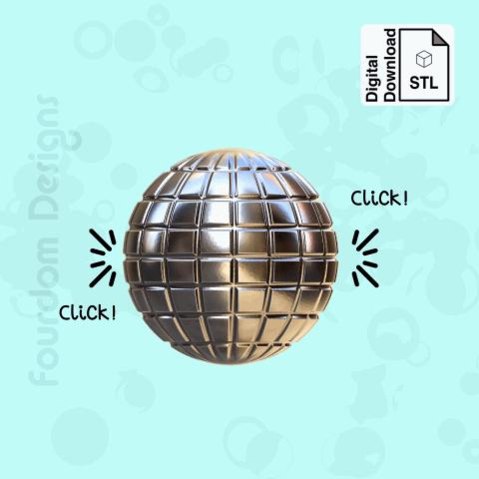 Disco Ball Clicker STL File for 3D Printing - Digital Download - Etsy