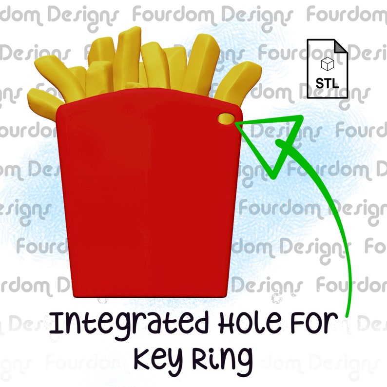 Fries Keychain STL File for 3D Printing Digital Download - Etsy