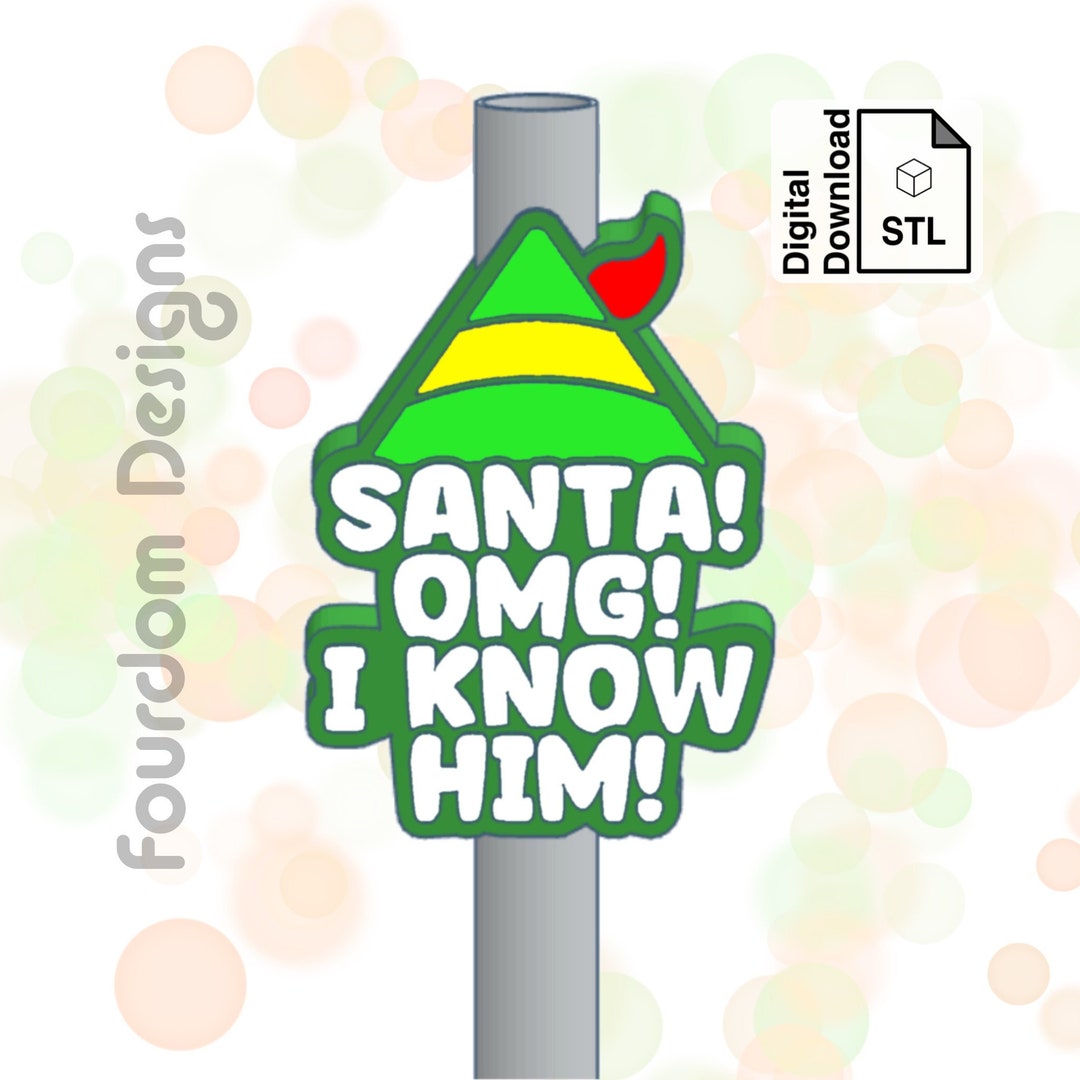 Elf Straw Topper STL File for 3D Printing 3mf File - Digital Download ...