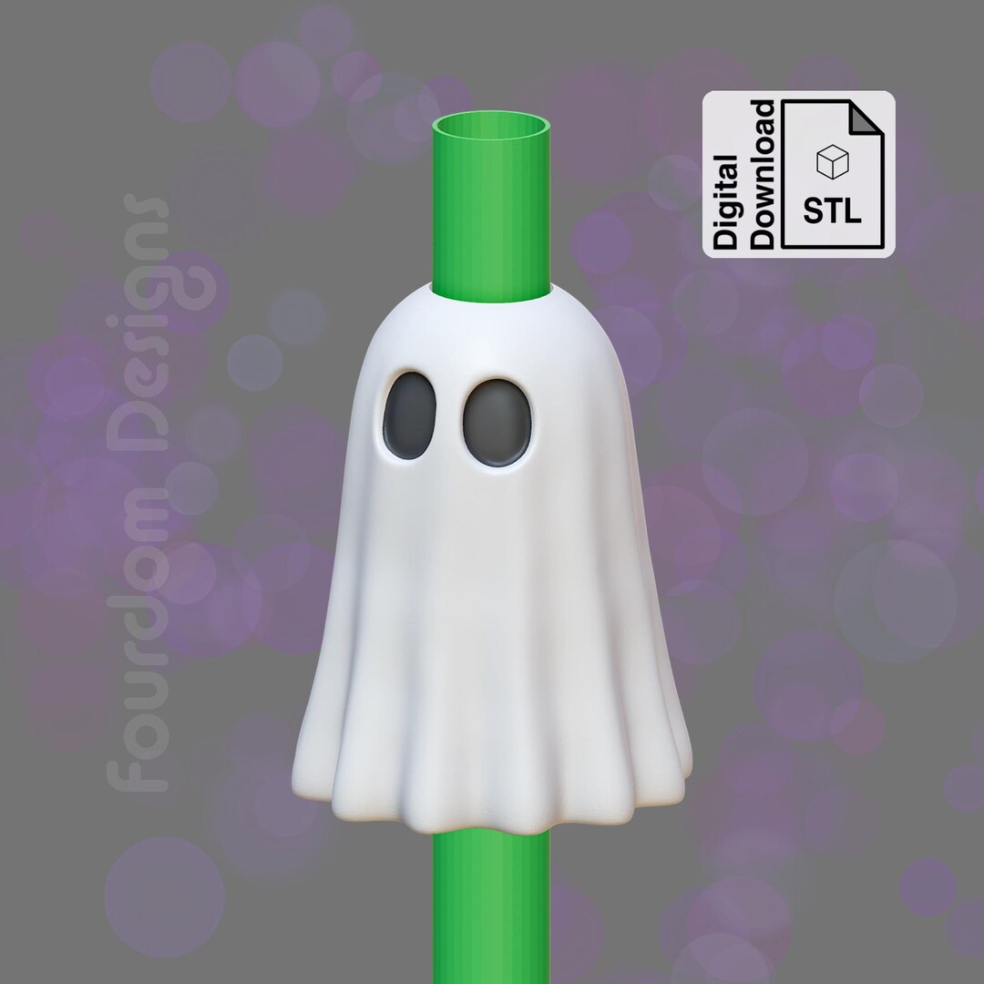 Ghost Straw Topper STL File for 3D Printing - Digital Download - Etsy