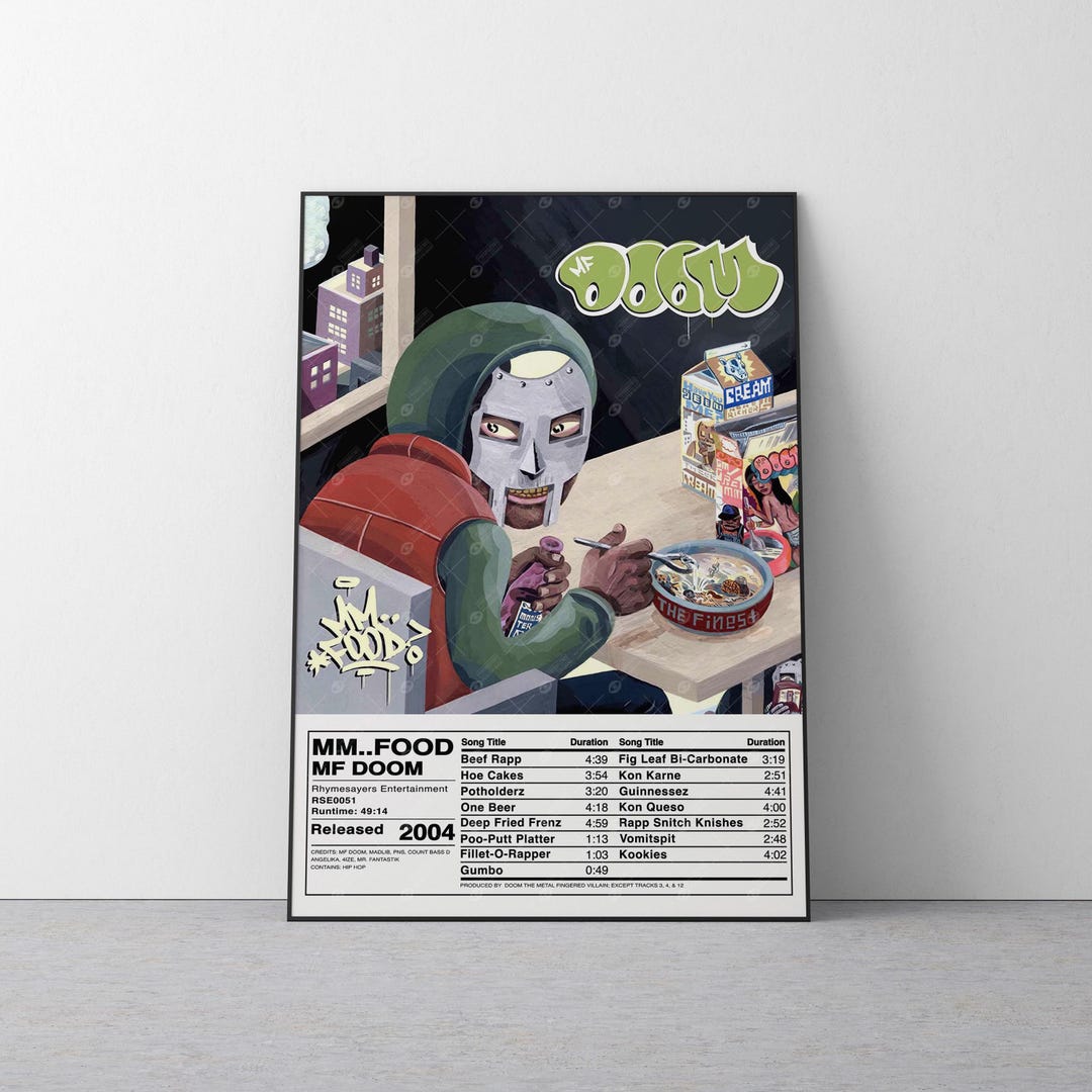 MF DOOM - Mm..food Nutrition Facts Poster | East Coast Hip Hop Album ...