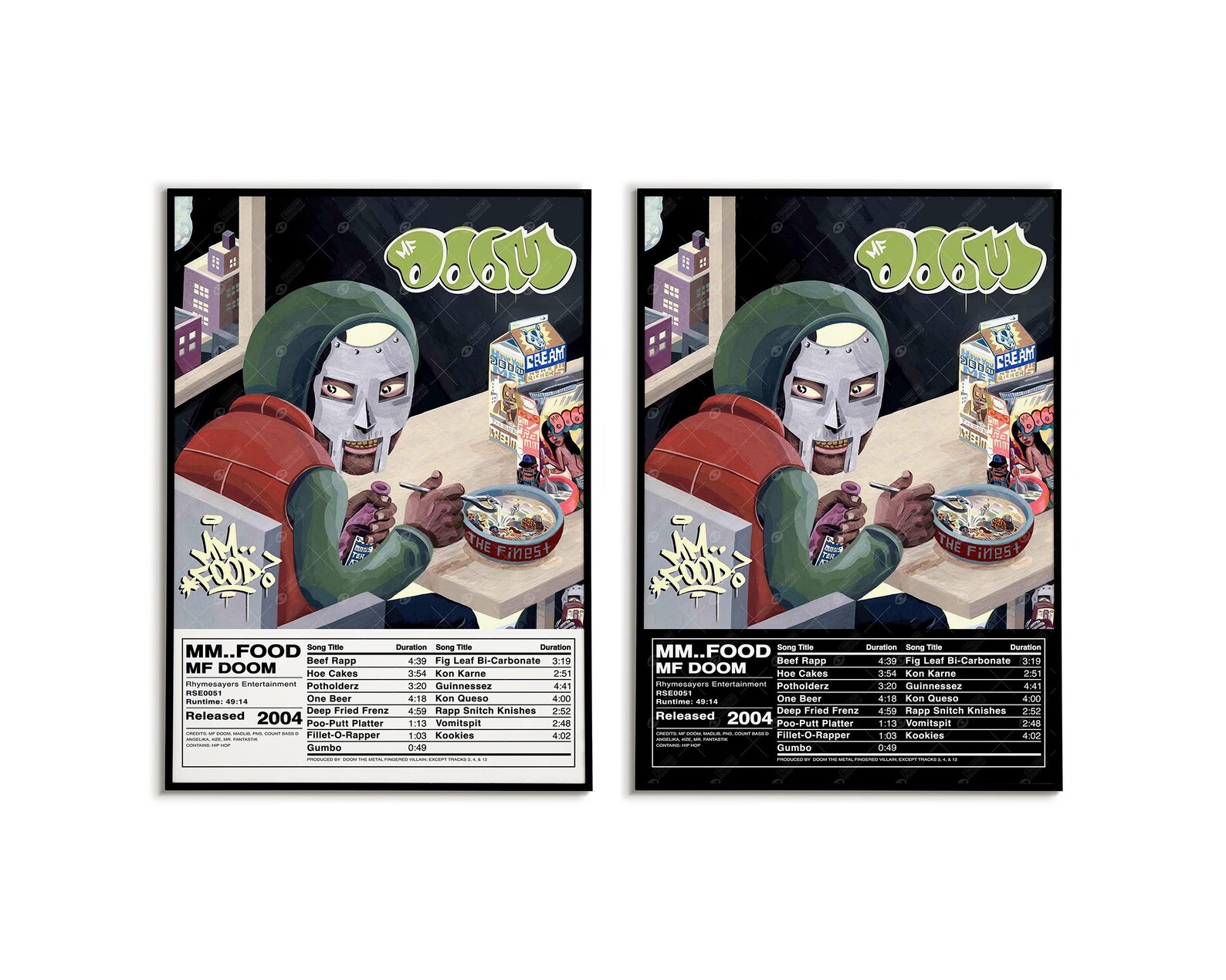 MF DOOM - Mm..food Nutrition Facts Poster | East Coast Hip Hop Album ...