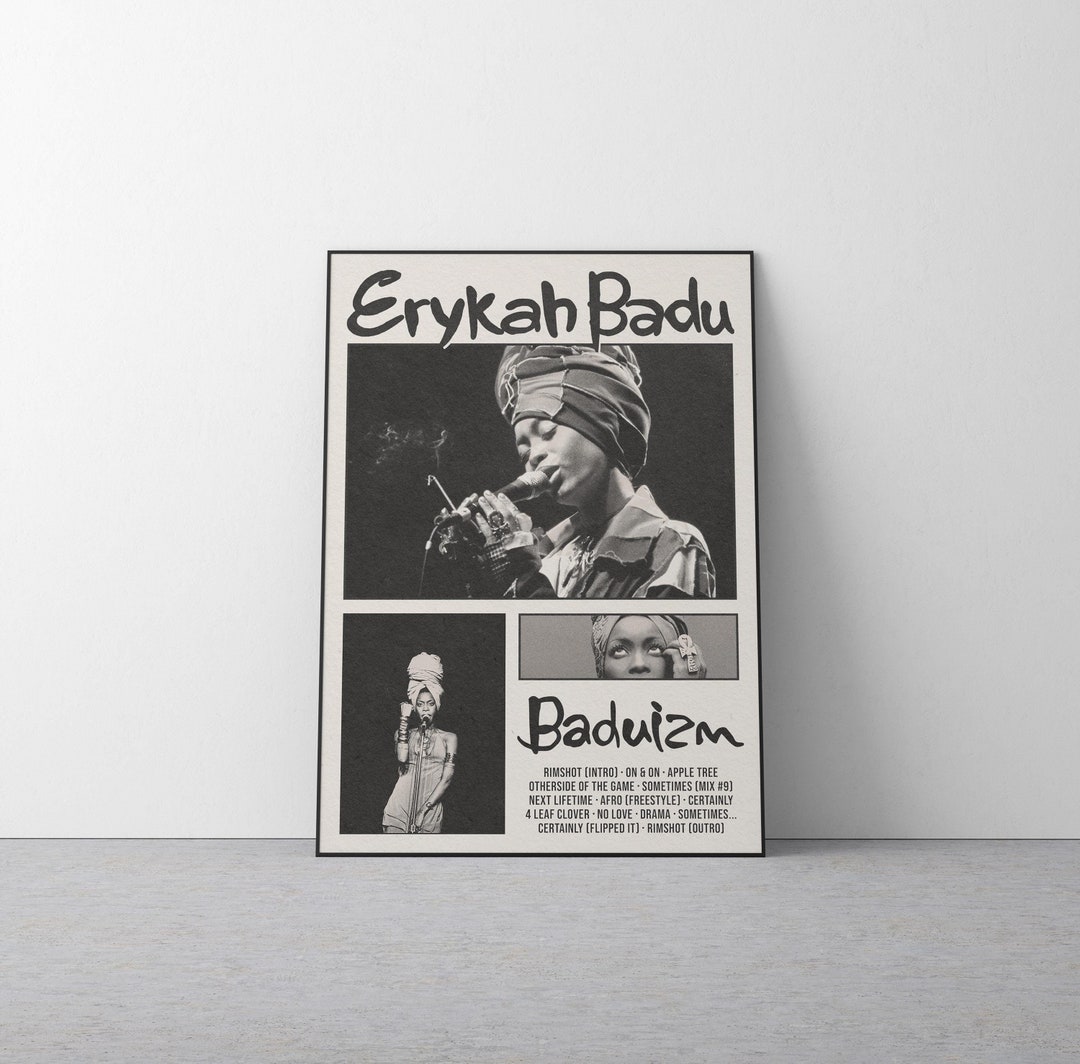 Erykah Badu - Baduizm Poster | Retro 90s Neo-soul Wall Art - Etsy