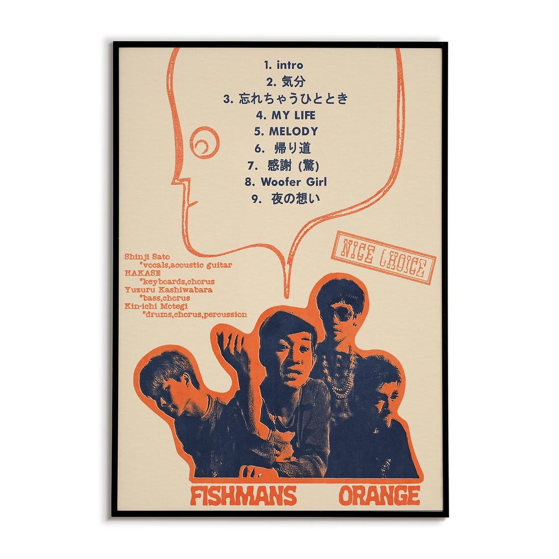 Fishmans Orange Poster Retro 90s Japanese Dream Pop Music Wall Art
