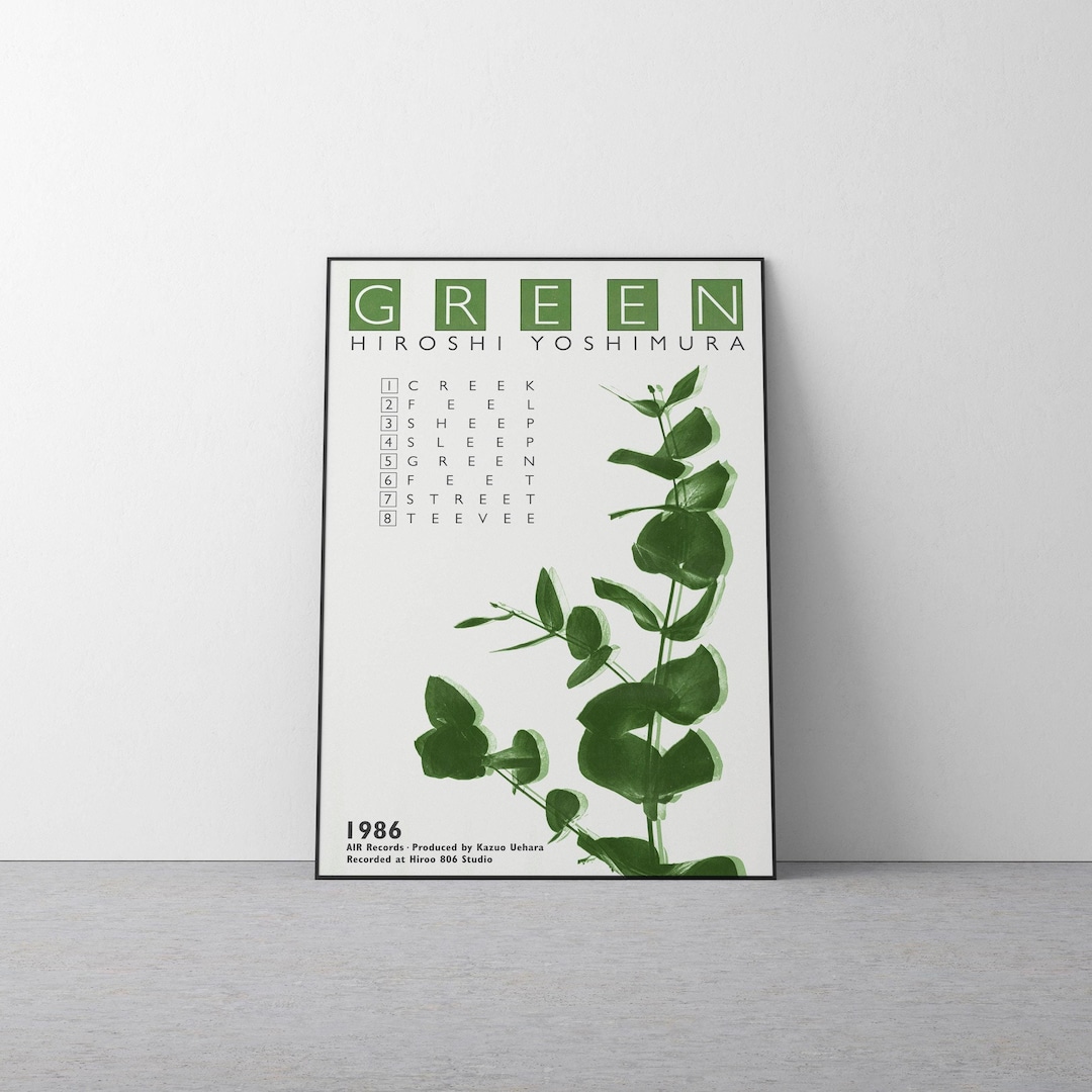 Hiroshi Yoshimura - Green Album Poster | Japanese Ambient Music Print ...