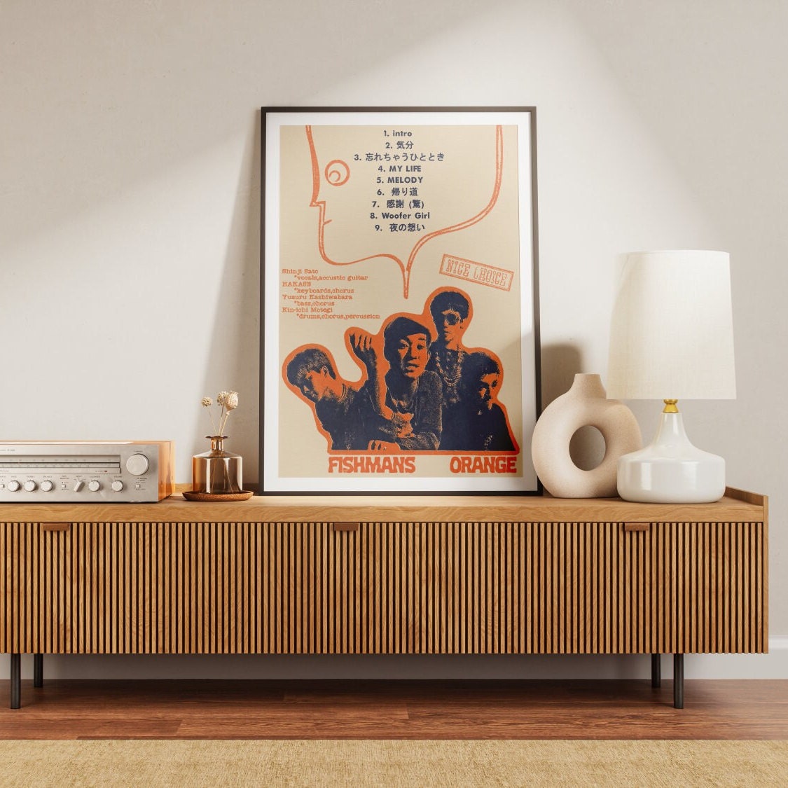 Fishmans Orange Poster Retro 90s Japanese Dream Pop Music Wall Art