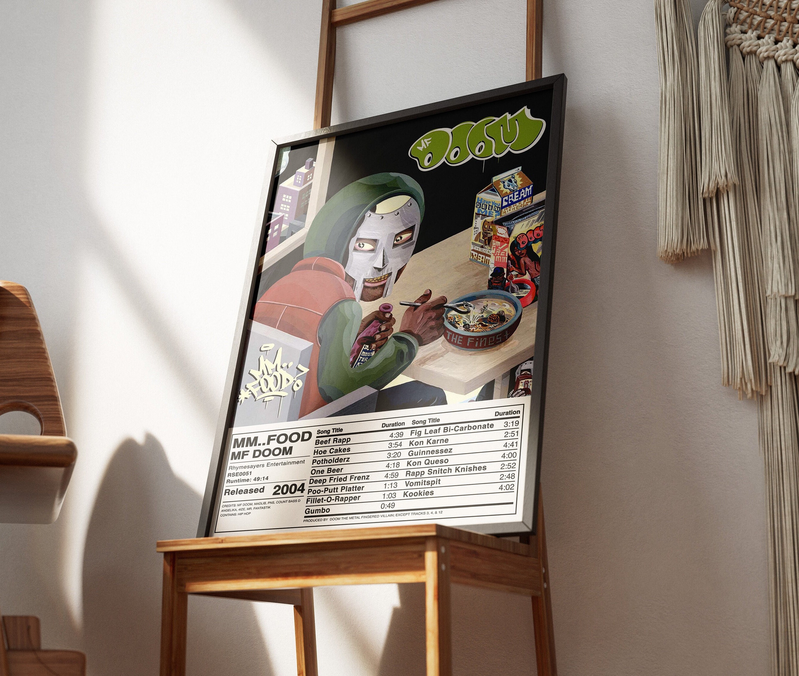 MF DOOM Mm..food Nutrition Facts Poster East Coast Hip Hop Wall Art - Etsy