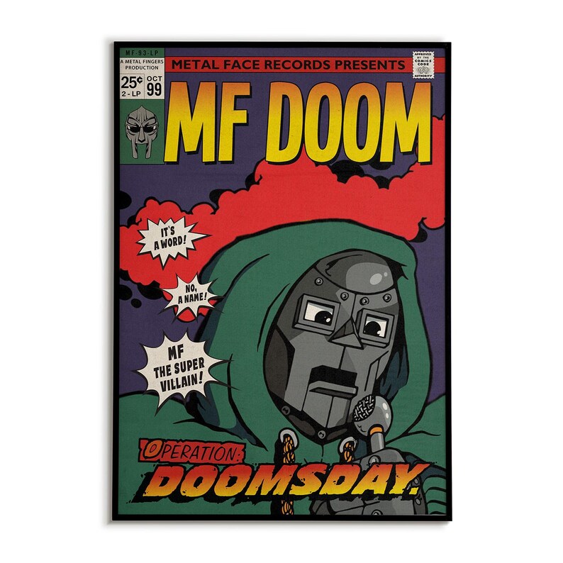 MF DOOM Operation Doomsday Poster | Retro 90s Hip Hop Comic Book Wall ...