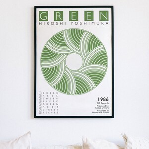 Hiroshi Yoshimura - Green Album Poster | Japanese Ambient Music Print ...