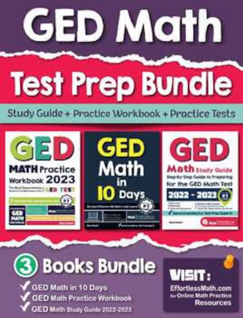 GED Math Test Prep Bundle: Study Guide Practice Workbook Practice Tests ...