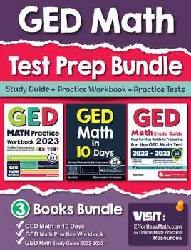 GED Math Test Prep Bundle: Study Guide + Practice Workbook + Practice ...